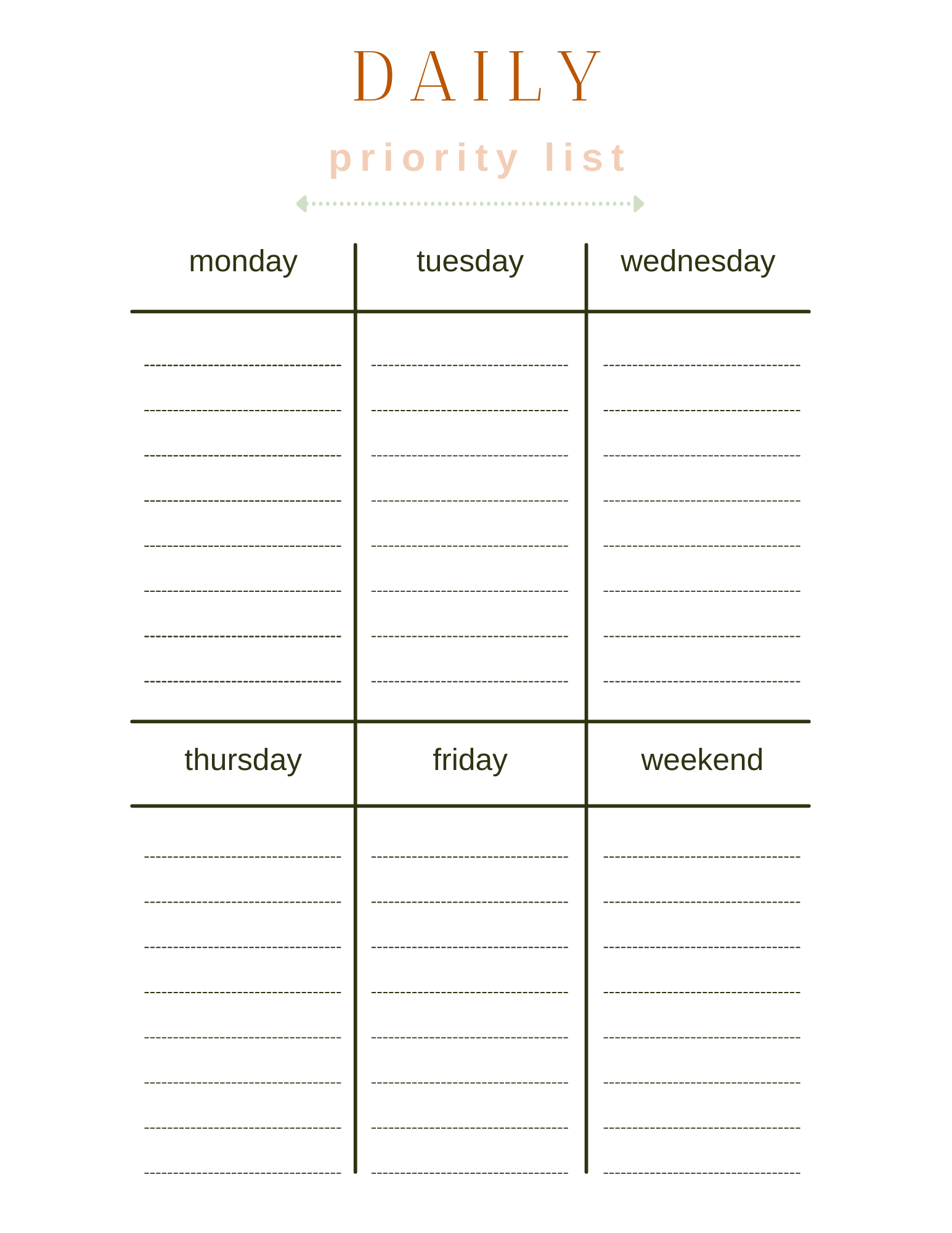 The Free Printable Daily Priority List Template That Will Transform ...